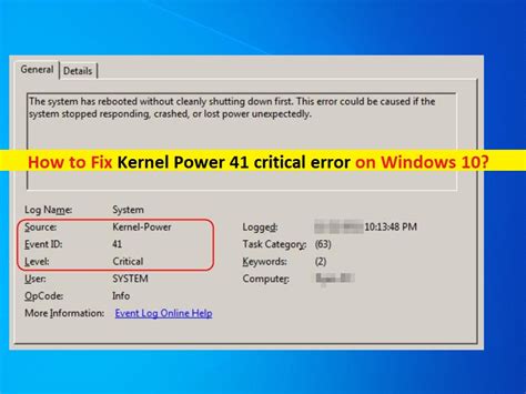 How To Fix Kernel Power Critical Error On Windows PC Transformation