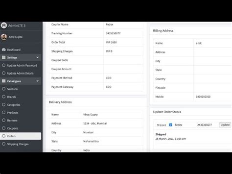Learn Laravel 8 E Commerce Review Part 1 150 Order Shipment Process
