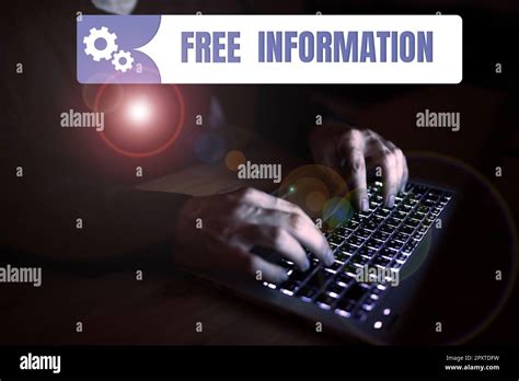 Text Caption Presenting Free Information Word Written On Knowledge