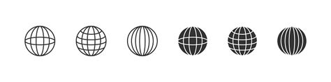 글로브 아이콘 글로브 사인 컨셉 세계 국제 지구 지구 아이콘 세트 선형 스타일입니다 벡터 일러스트레이션 개념에 대한 스톡 벡터