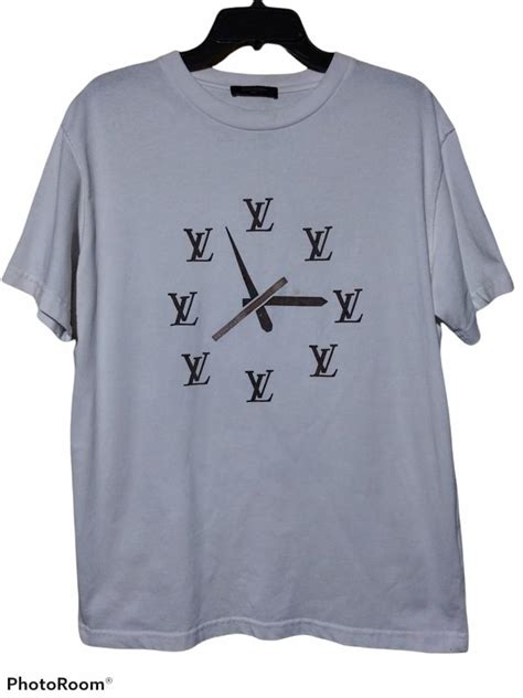 Lv Clock Logo Tshirt Mens Fashion Tops And Sets Tshirts And Polo Shirts