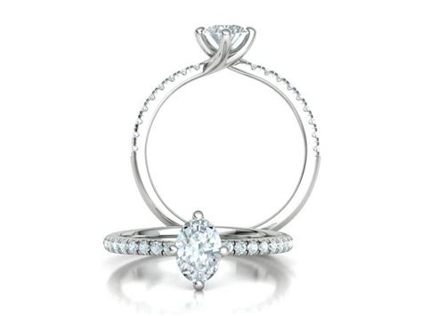 Solitaire Engagement Compass Set Four Claw Ring Bamina Jewelry