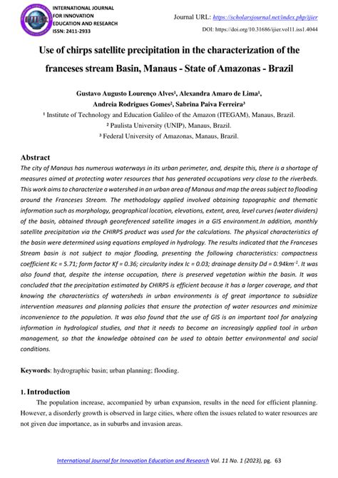 Pdf Use Of Chirps Satellite Precipitation In The Characterization Of The Franceses Stream