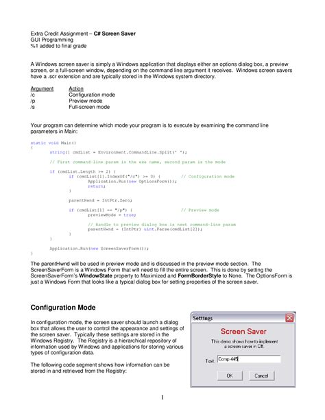 Notes On C Screen Saver Graphical User Interfaces Programming Comp