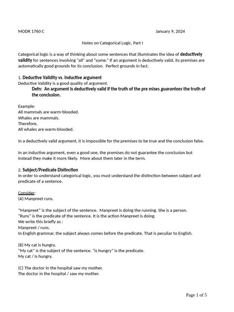 Notes On Categorical Logic I Pdf Argument Deductive Reasoning
