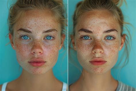 Premium Photo Before And After Acne Treatment Collage Portrait Of The