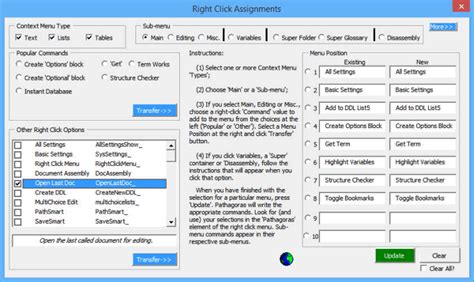 Right Click Menu