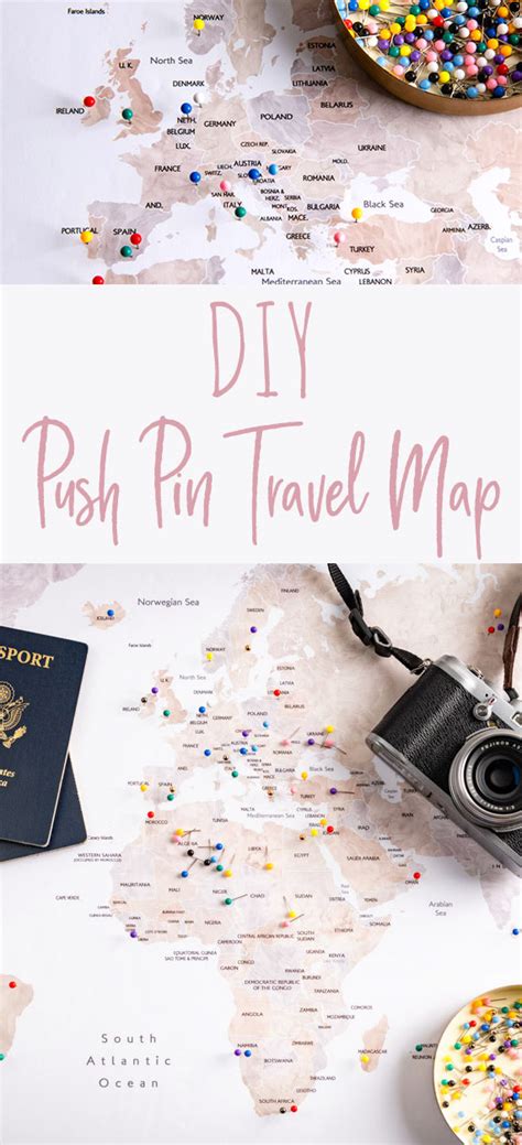 DIY Travel Pin Cork Board Map Doodle And Stitch
