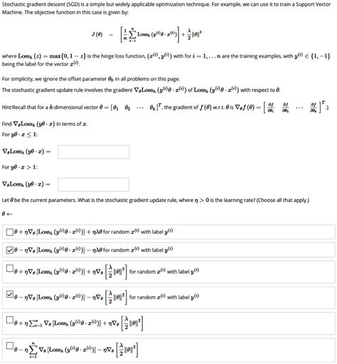 Solved Stochastic Gradient Descent Sgd Is Simple But Widely
