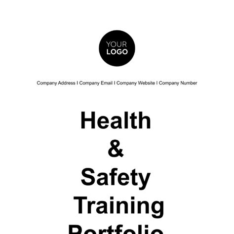 Health Safety Training Portfolio Template Edit Online Download