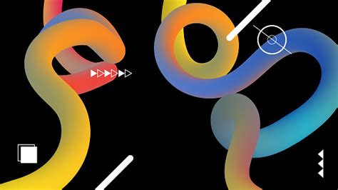 검은 배경에 화려한 그라디언트 선입니다 광고 배너 포스터 표지 웹 브로셔 배경 화면 및 전단지를 위한 디자인 템플릿 3차원 형태에 대한 스톡 벡터 아트 및 기타 이미지