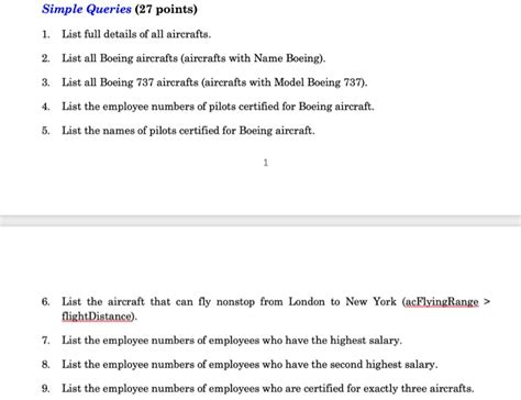solved exercises the following tables form part of a