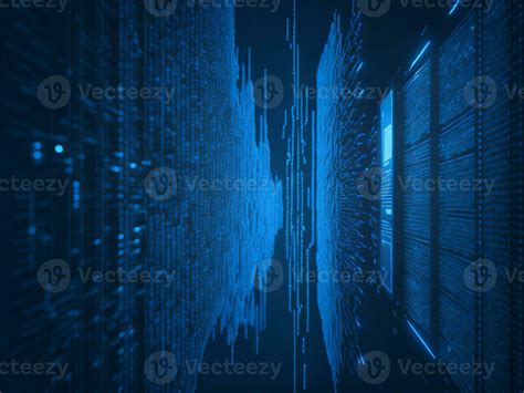 Ai Generated Digital Cyberspace With Particles And Digital Data Network Connections High Speed