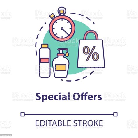 특별 제공 할인 판매 개념 아이콘 화장품 판매 특가 광고 캠페인 아이디어 얇은 라인 일러스트 벡터 절연 윤곽선 Rgb 색상