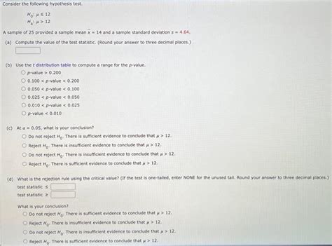 Solved Consider The Following Hypothesis Test Chegg