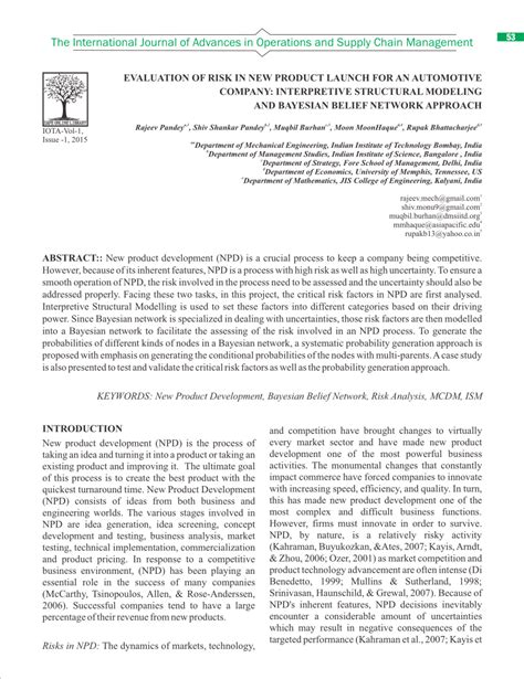 Pdf Evaluation Of Risk In New Product Launch For An Automotive