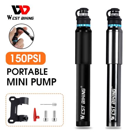 West Biking 사이클링 펌프 미니 휴대용 150 Psi 슈레더 프레스타 밸브 Mtb 로드 자전거 핸드 펌프 알루미늄 합금 타이어 팽창기 Aliexpress