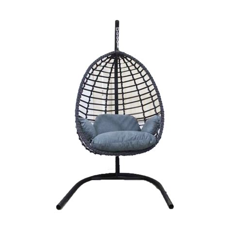 ბუდე საქანელა ნაცრისფერი ბალიშებით