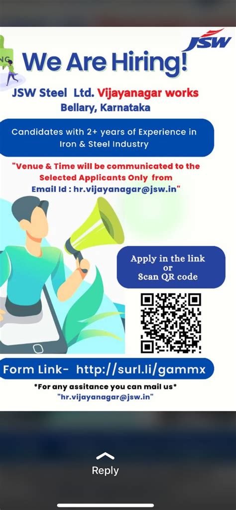 Anshuman Tiwari On Linkedin Jsw Is Hiring If Anyone Is Interested Kindly Dm I Will Refer Your