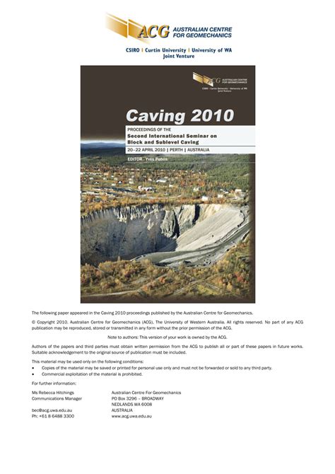 Pdf Sensitivities In The Numerical Assessment Of Cave Propagation