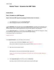 Examine ARP Table In Packet Tracer Step By Step Guide Course Hero