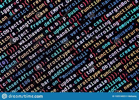 Javascript Code In Text Editor Coding Cyberspace Concept Screen Of