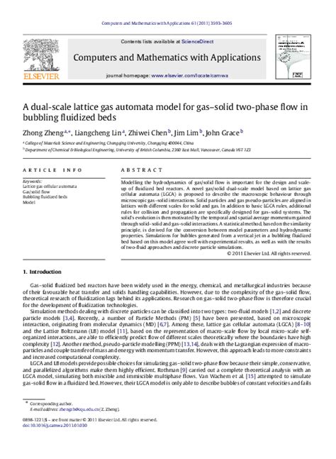 Pdf A Dual Scale Lattice Gas Automata Model For Gas Solid Two Phase Flow In Bubbling Fluidized