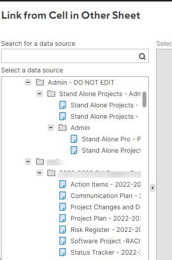 Collapse Select Data Source Menu When Cell Linking — Smartsheet Community