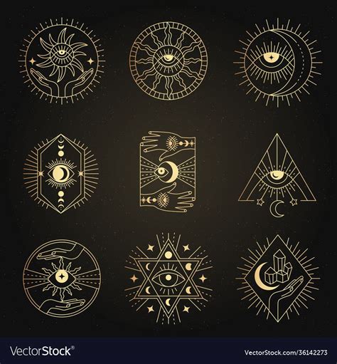 Occult Emblems Meditation Alchemy Mystical Vector Image On Vectorstock