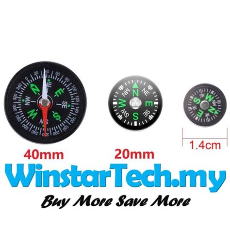 14mm 20mm 40mm Size Mini Compass For Hiking Black Survival Compass