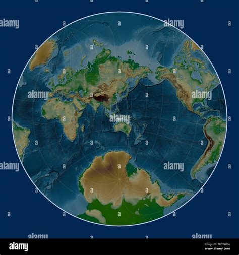 Timor Tectonic Plate On The Physical Elevation Map In The Lagrange Oblique Projection Centered