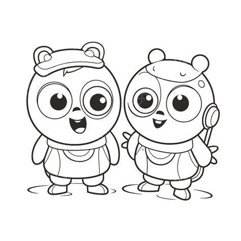 컬러링 페이지의 두 캐릭터가 스케치 드로잉을 함께 서 있습니다 벡터 마스터스 드로잉 석사 개요 석사 스케치 Png 일러스트 및 벡터 에 대한 무료 다운로드 Pngtree