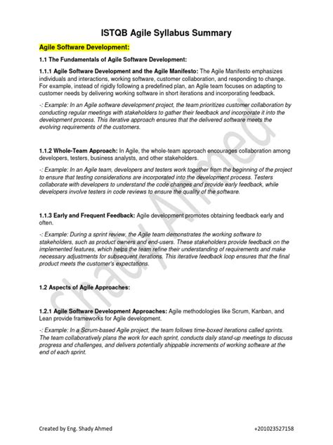 Istqb Agile Tester Syllabus Summary 1708677556 Pdf Software Testing