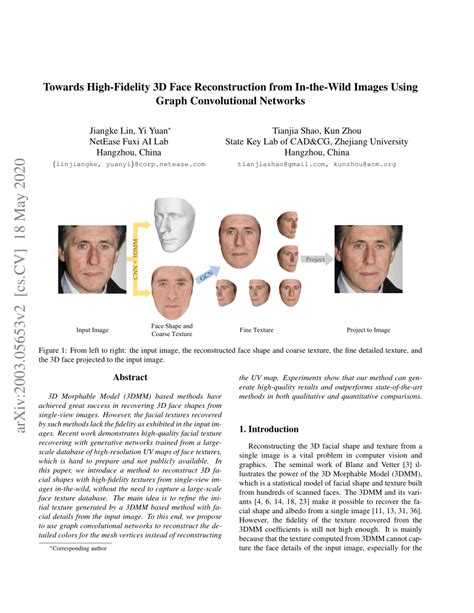 Pdf Towards High Fidelity 3d Face Reconstruction From In The Wild Images Using Graph