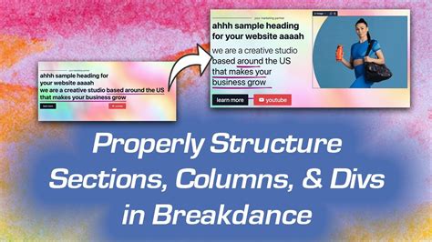 Setup Proper Section Column And Div Styling In Breakdance Builder Youtube