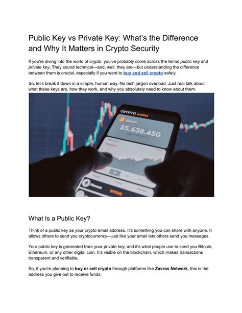 Ppt Public Key Vs Private Key Whats The Difference And Why It Matters In Crypto Security