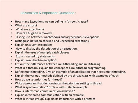 Java Programming Exception Handling Multithreading Ppt