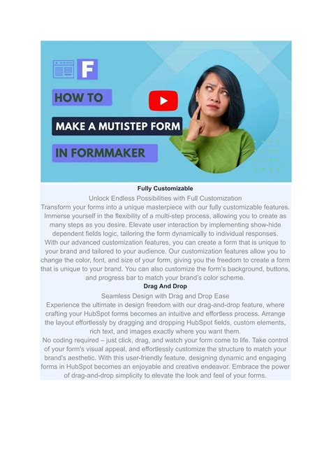 Hubspot Multi Step Formmakerpdf Desktop Publishing Computer