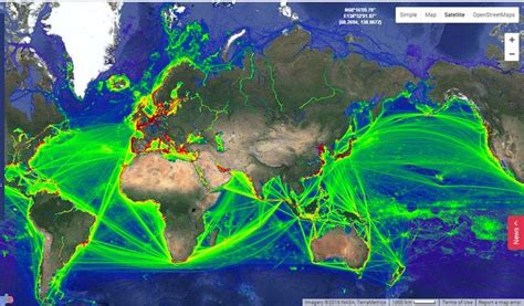 Map Of Global Shipping Density