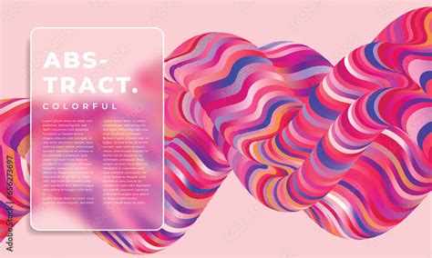 Abstract And Colorful 3d Wavy Curve Line Background With Glassmorphism Frame Fluid Line Blend