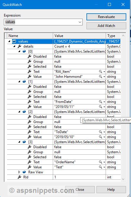 Display Record On Html Table Based Upon Dynamic Control Values Using