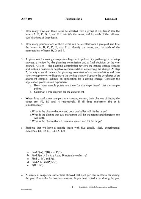 QM Problem Set 3 Solutions Ac 101 Problem Set 3 Lent 2021 How Many Ways Can Three Items Be