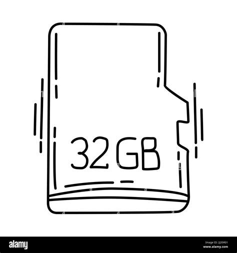 micro sd card part of computer and hardware hand drawn icon set vector stock vector image and art