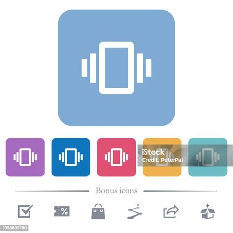스마트폰 진동 평면 아이콘 색상에 둥근 사각형 배경 0명에 대한 스톡 벡터 아트 및 기타 이미지 0명 도로지도 무선 기술 Istock