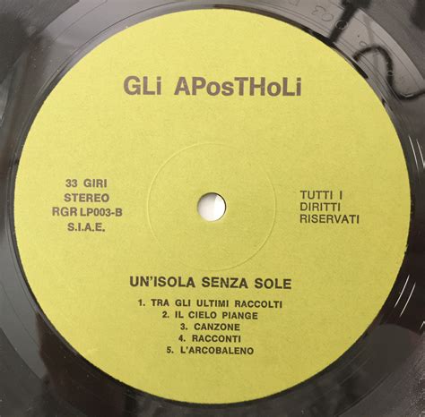 Lot 182 Gli Apostholi Unisola Senza Sole Lp
