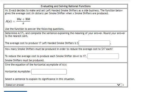 Solved Evaluating And Solving Rational Functions Mr Ewald