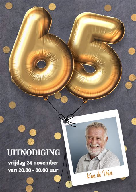 Uitnodiging Verjaardag 65 Jaar Uitnodigingen Kaartje2go