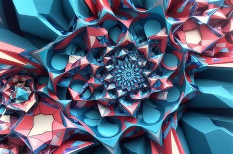 Premium Ai Image 3d Abstract Geometrical Kaleidoscope Transformation Fractal Distortion Of