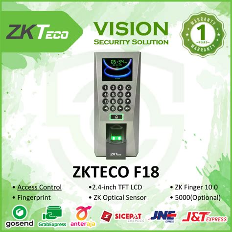 Jual Access Control ZKTeco F18 Mesin Absensi Fingerprint Shopee Indonesia