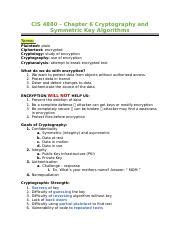 CIS 4880 Chp 6 Docx CIS 4880 Chapter 6 Cryptography And Symmetric